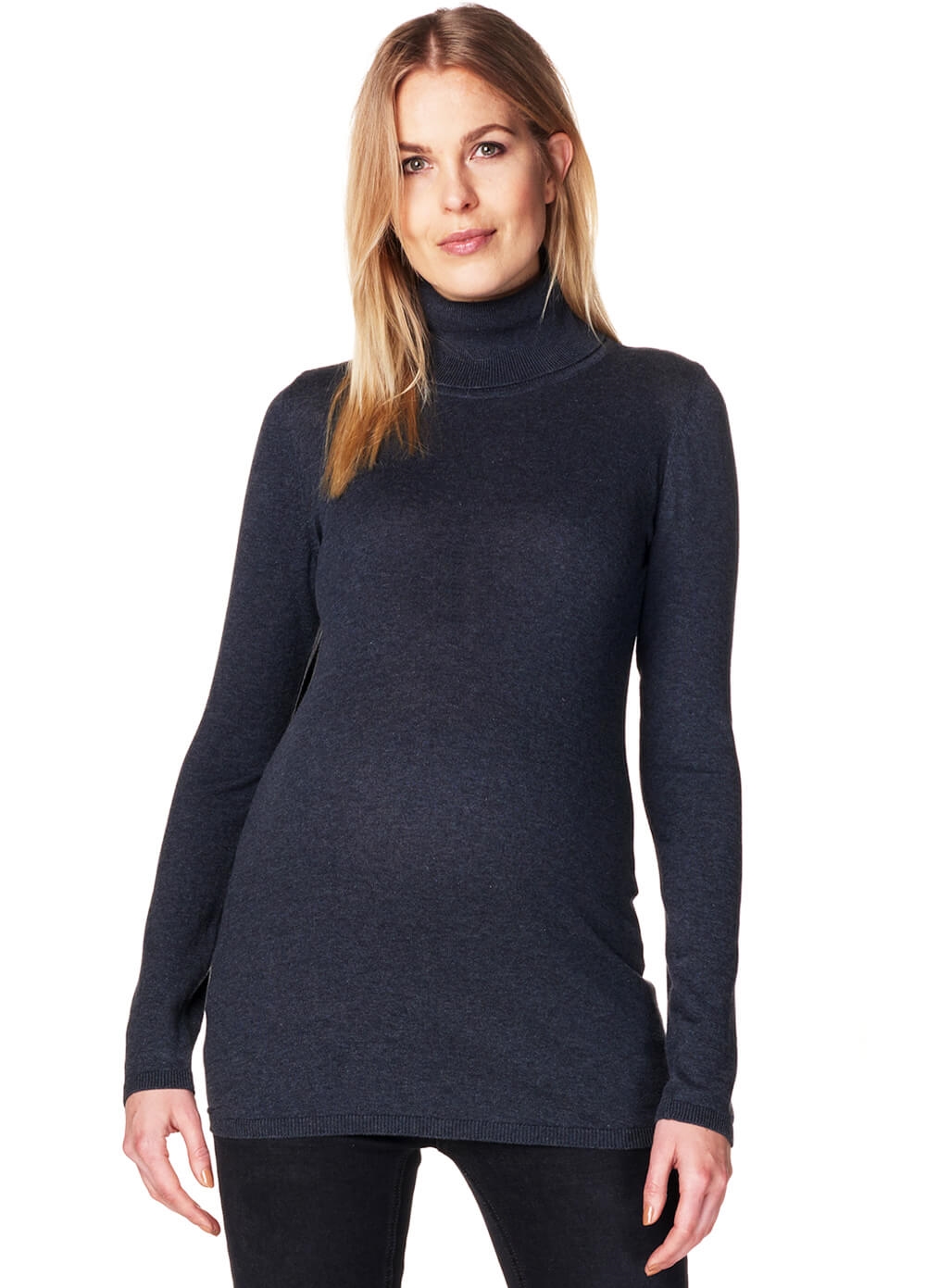 Roll Neck Maternity Jumper in Dark Grey by Esprit