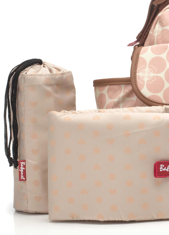 Molly Baby Nappy Bag in Pink Floral Dot by Babymel