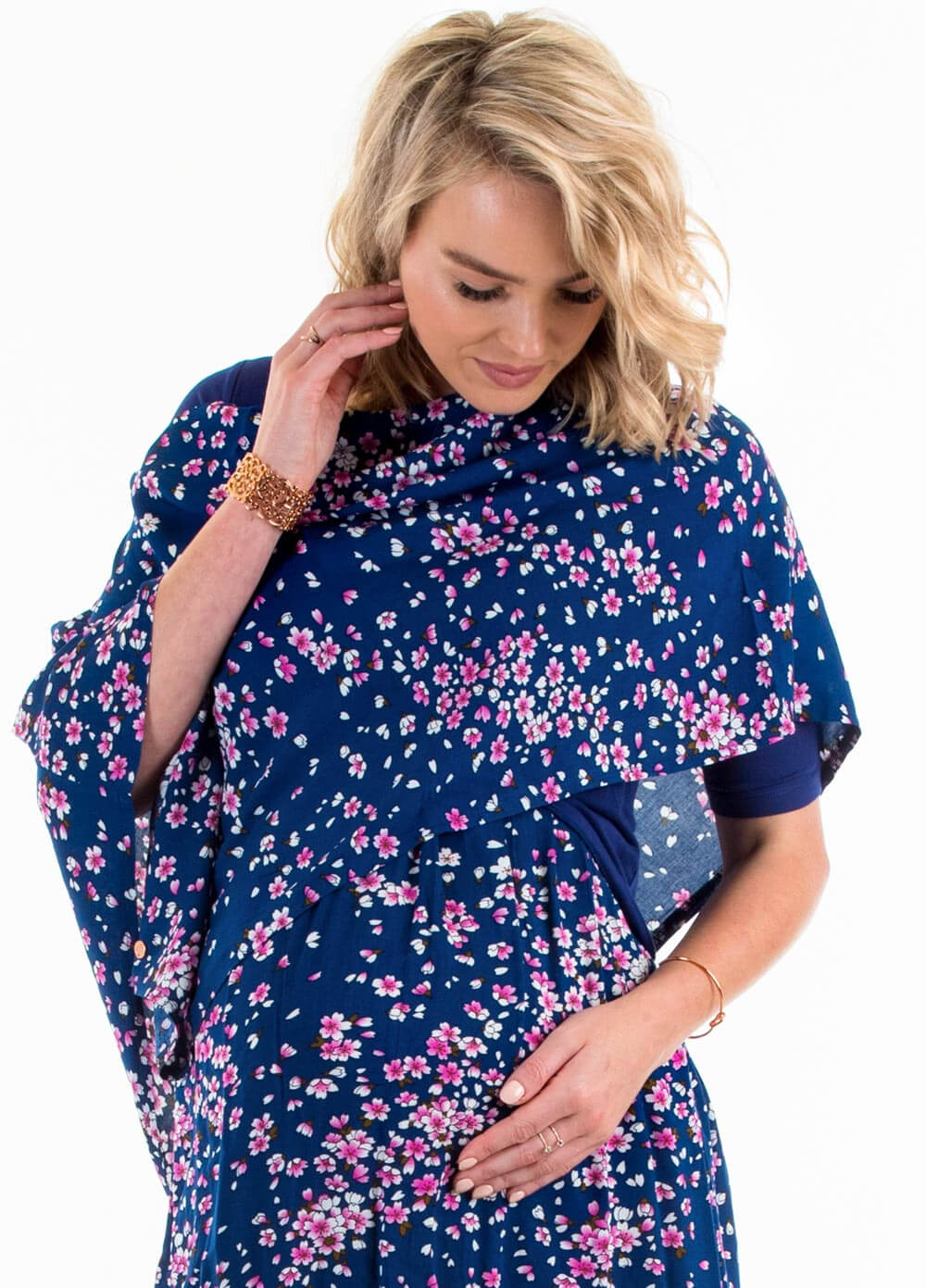 Floressa - Coco Nursing Scarf in Blue Flowerette | Queen Bee