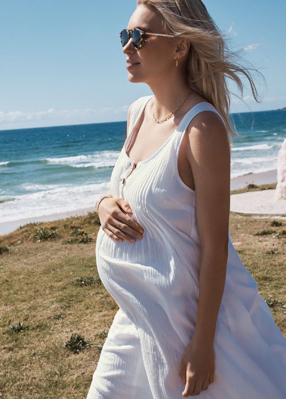 Legoe - Arabella Maternity Nursing Maxi Dress - White | Queen Bee