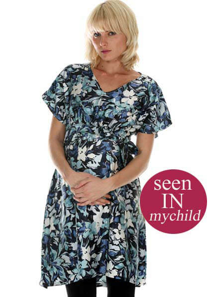 Freya Satin Floral Maternity Dress by LIL Designs