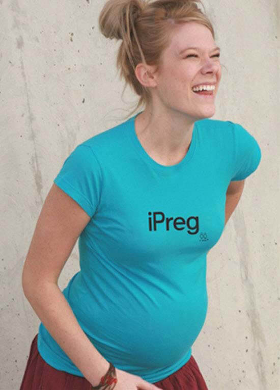 Blue iPreg Maternity Tee by 2 chix