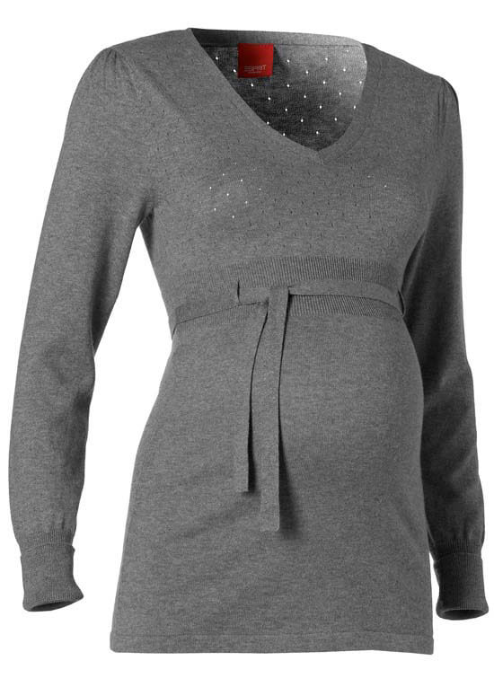 Cotton/Cashmere Maternity Knit Sweater in Grey by Esprit