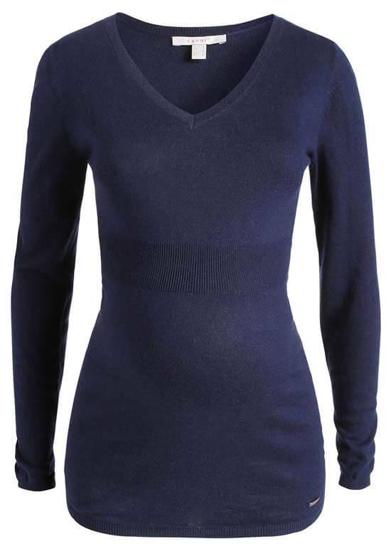 Cashmere Blend Fitted Maternity Knit Jumper in Blue by Esprit